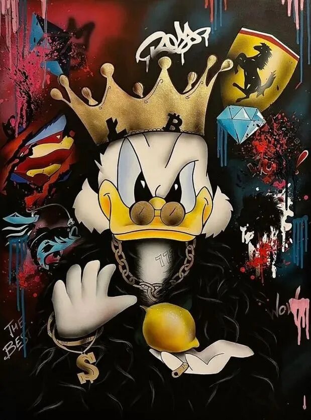 Алмазная Мозаика "Скрудж Макдак" 30х40 См Алмазная Вышивка / Картина Стразами Подарков / Украшения