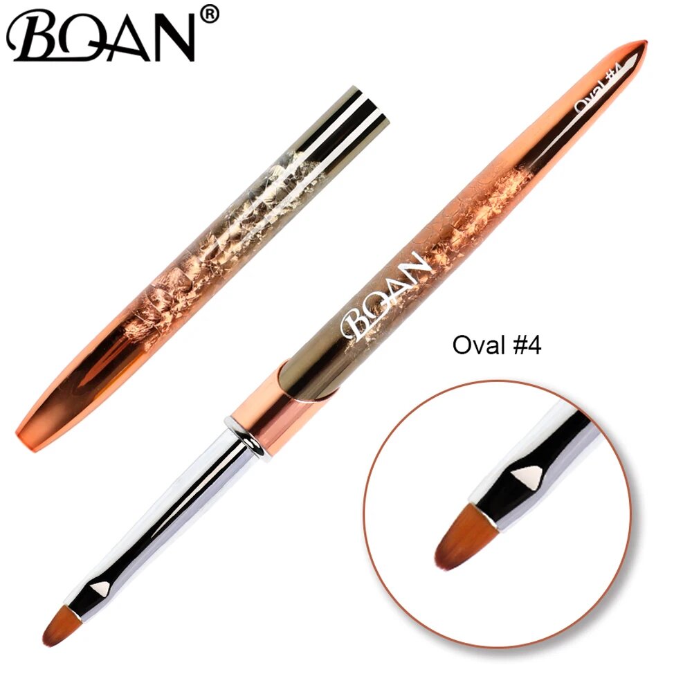 BQAN Розовая Золотая Кисть для дизайна ногтей oval 4