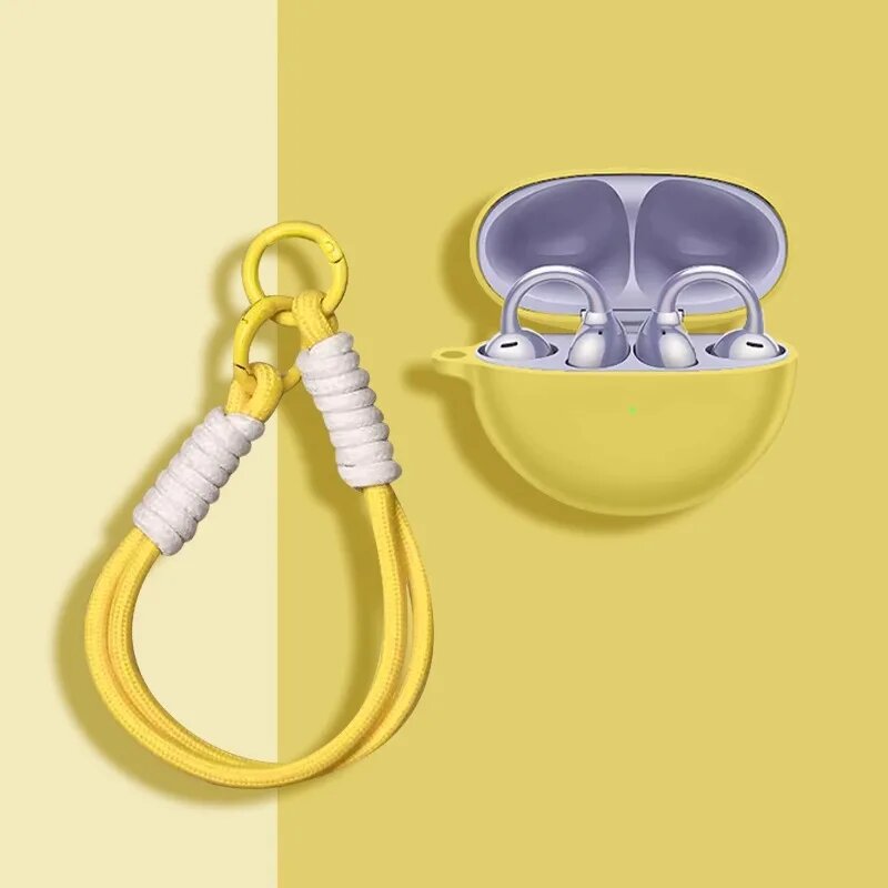 Новый силиконовый защитный чехол для Huawei FreeClip, однотонные чехлы для наушников Huawei freeClip, чехол для наушников с крючком