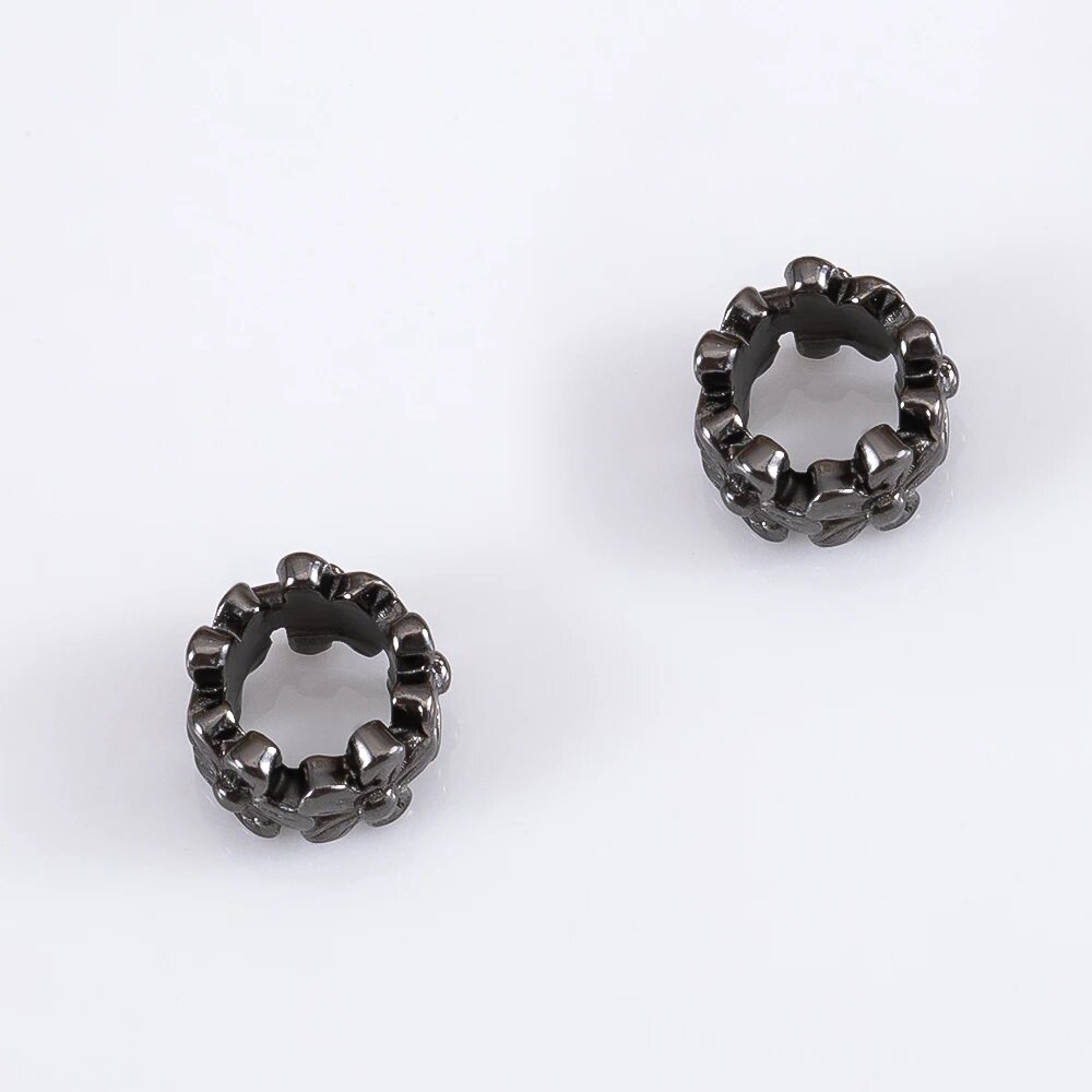 MOONMADE Бусины-разделители сплав черные 5/10 шт. Черный, 5pcs, 15-8mm