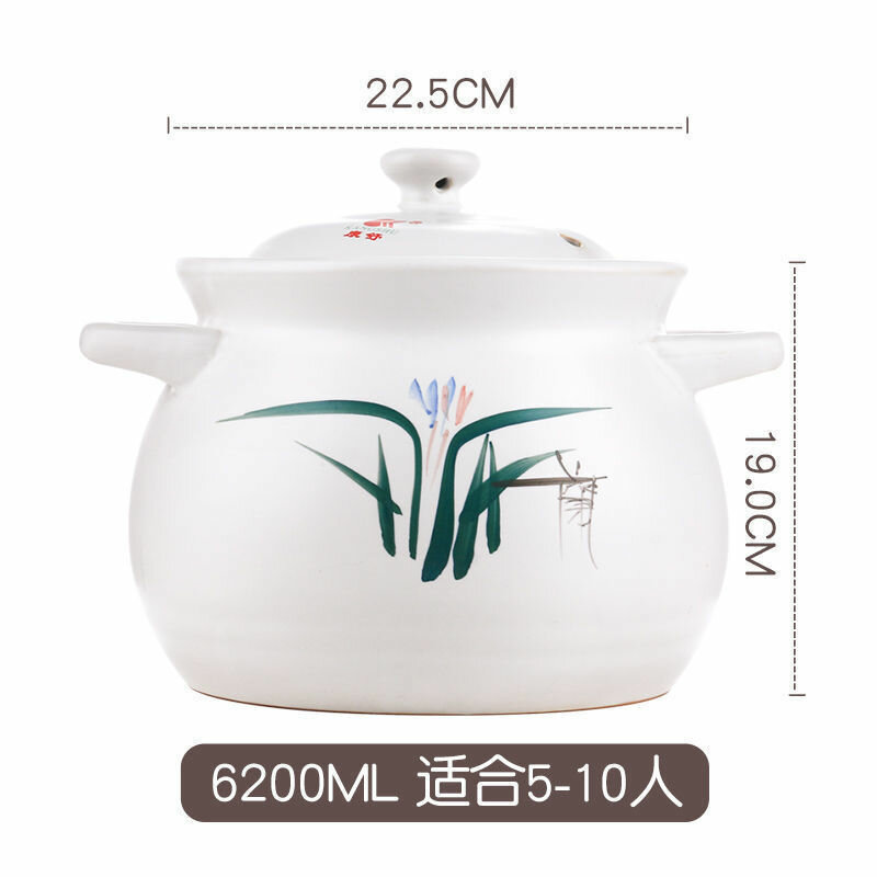 Керамический горшок Kangshu для супа, тушеного мяса, фарфоровый горшок, большой емкости, устойчивый к высоким температурам, для открытого огня, прямого горения газа, каша в глиняном горшке