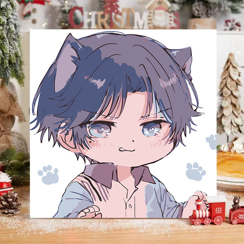 Bungo Stray Dogs Осаму Дадзай DIY Цифровая масляная живопись Раскраска ручной работы Накахара Чуя Аниме товары Акриловая живопись