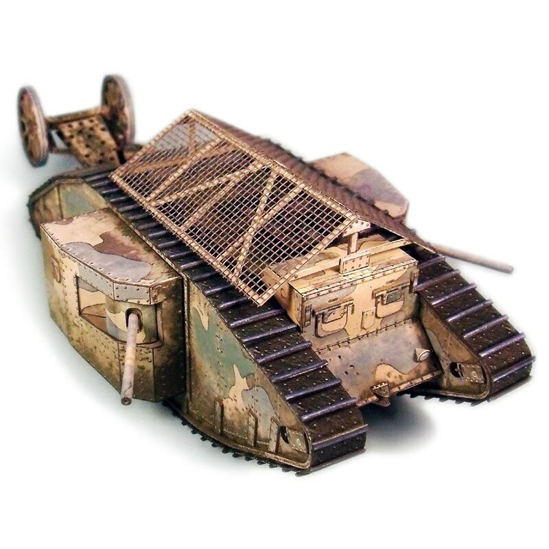 Бумажный номер модели 33 Марк I Британский танк 1:50 Танк с доком Бумажная модель DIY Дети Игрушка головоломка Игра сборка Ручная рабочая модель строительный набор (зеленый)