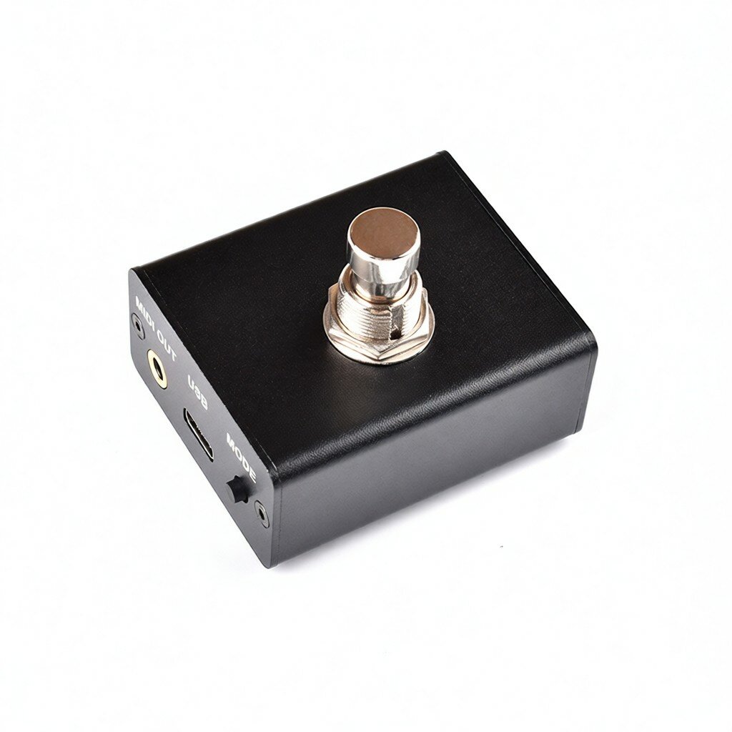 DOREMiDi MIDI Foot Controller для электрогитары, педаль MIDI-эффектов, подключение и использование, порты MIDI Output, DIY CC/PC/NOTE Messages, различные режимы триггера, портативное MIDI-устройство, материал алюминиевый сплав, размер 53*44*43mm, вес