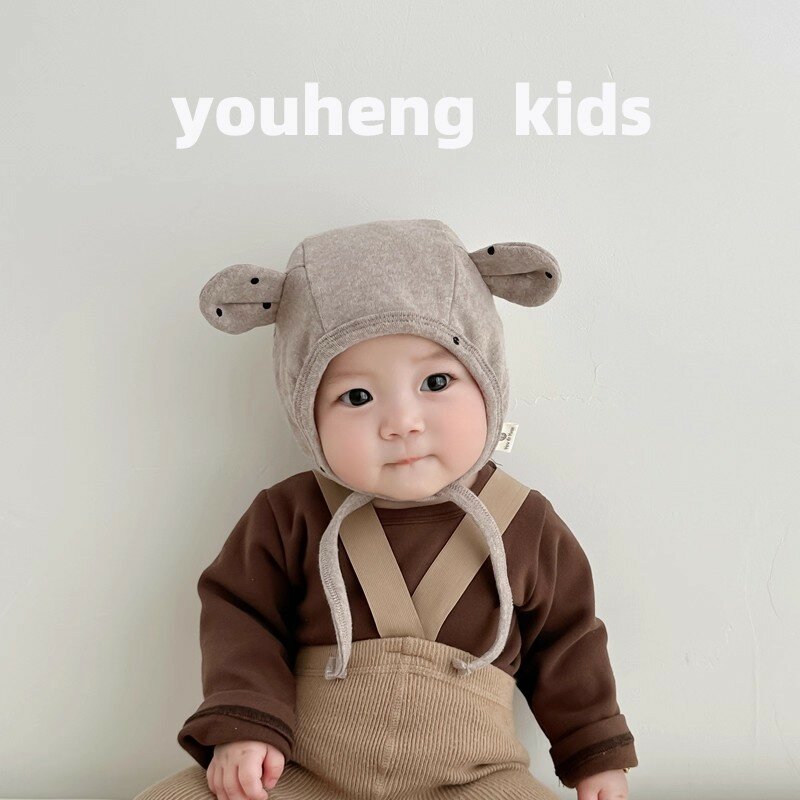 Детская мультяшная шапка с ушками кролика для весны и осени, супер милая шапка для мальчиков и девочек 3-6 месяцев, осенняя и зимняя шапка Баотоу