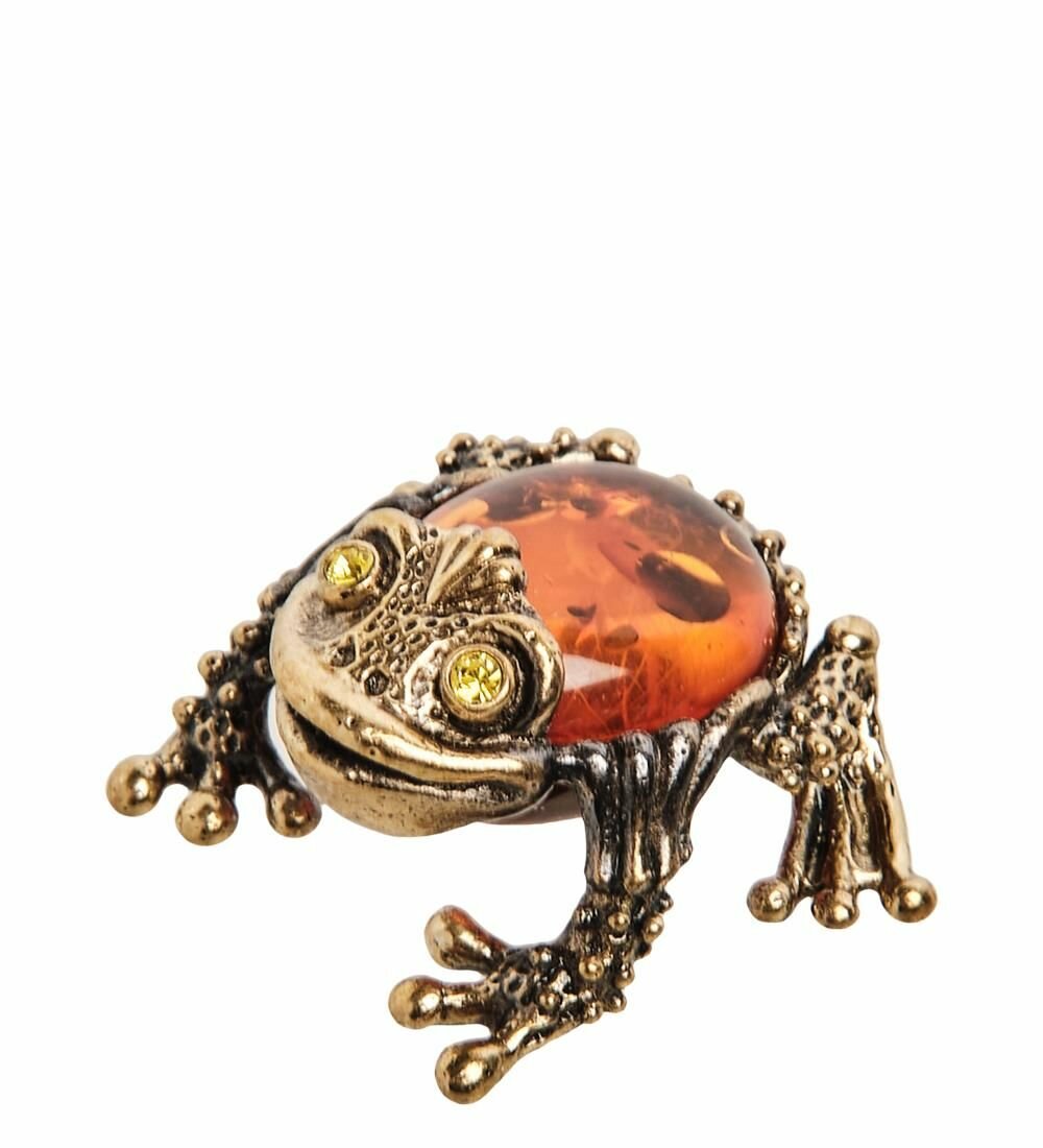 Фигурка Камышовая жаба (латунь, янтарь) A1965361 Народные промыслы, бронзовый