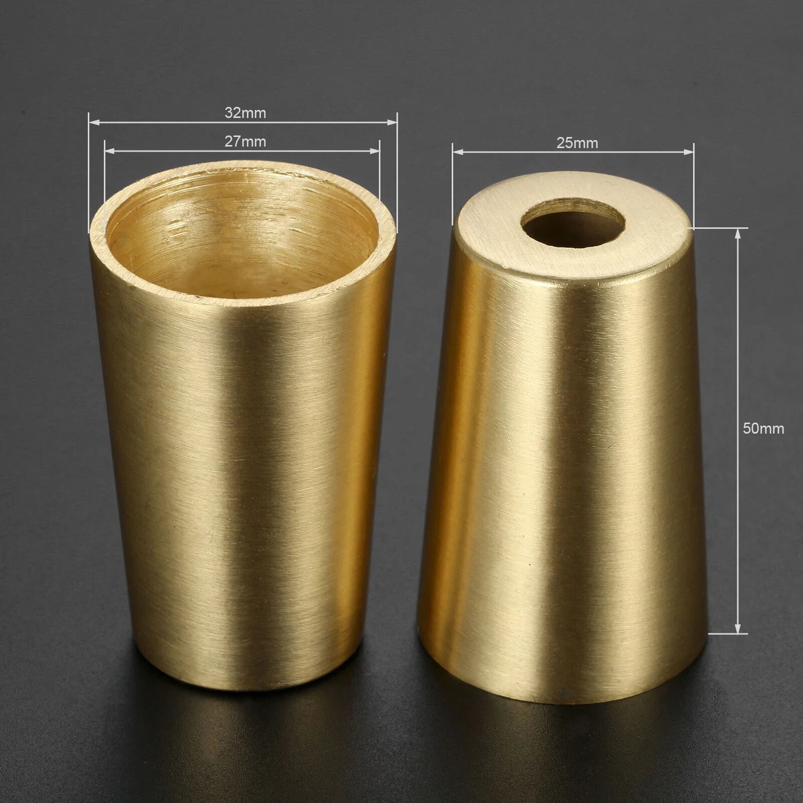 Наконечник для ножек мебели, 1 шт, твердый медный наконечник, матовый латунный цилиндр для стола, стула/конический колпак защитный декор, нижняя безопасная накладка 20-42 мм 5