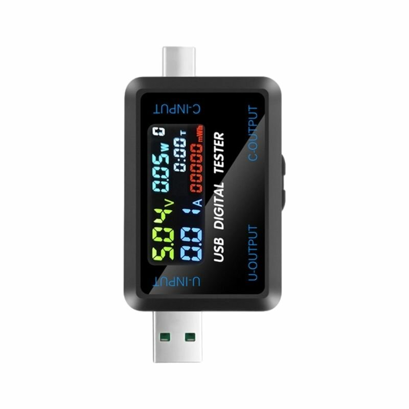 (1 шт.) Многофункциональный амперметр напряжения-порт USB плюс порт Type C
