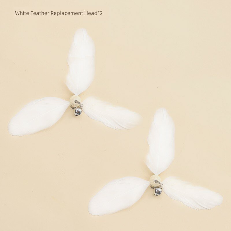 Игрушка для кошек «Имитация пера»: бамбуковая лягушка-цапля для самостоятельных игр, длинный стержень со стальной