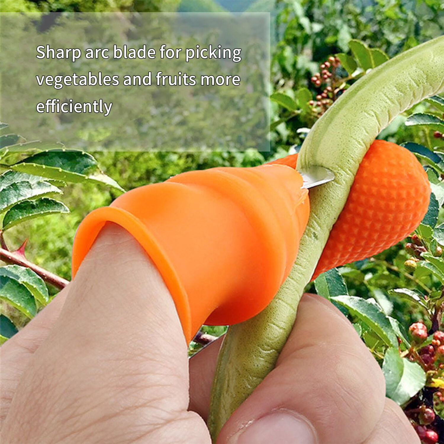 Thumb Cutter нож для пальца силиконовый резиновый чехол для пальца для сбора овощей клубники винограда прибор для сбора в саду, материал сталь+силикон, вес товара 19г/0.67 унции, вес упаковки 20г/0.70 унции, размер упаковки 5*2*2см/1.97*0.79*0.79 дюйма,