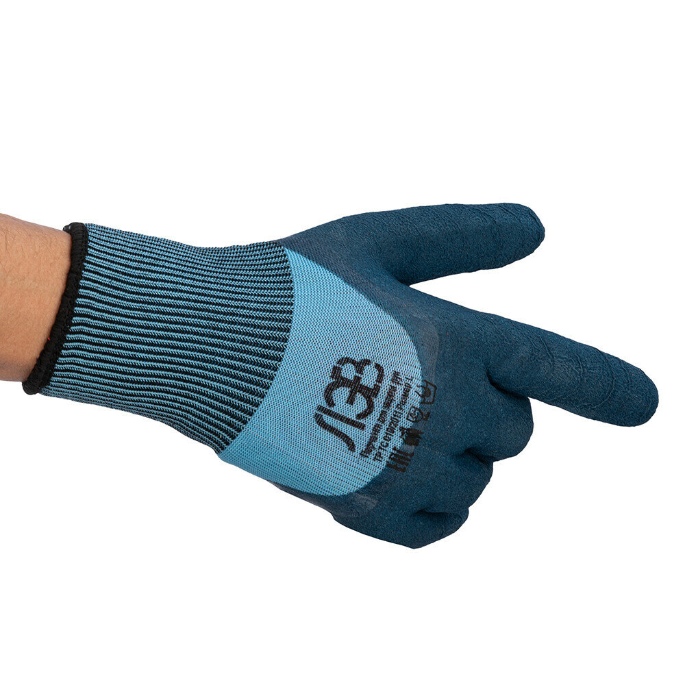 Перчатки полиэфирные с латексным обливом утепленные ЛЭВ синие 10 (L)