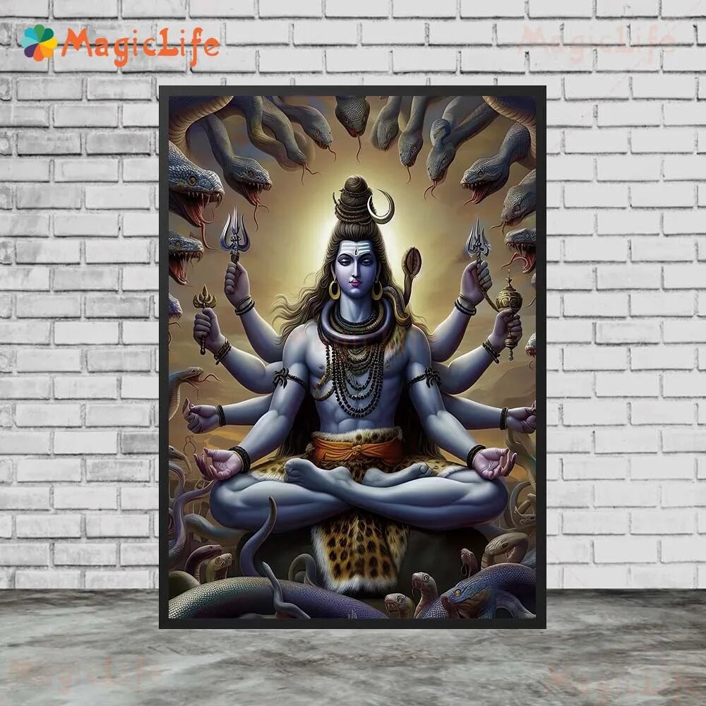 Настенное панно "Религия Будда Лорд Шива Ганеша" F, 50X70cm NoFrame