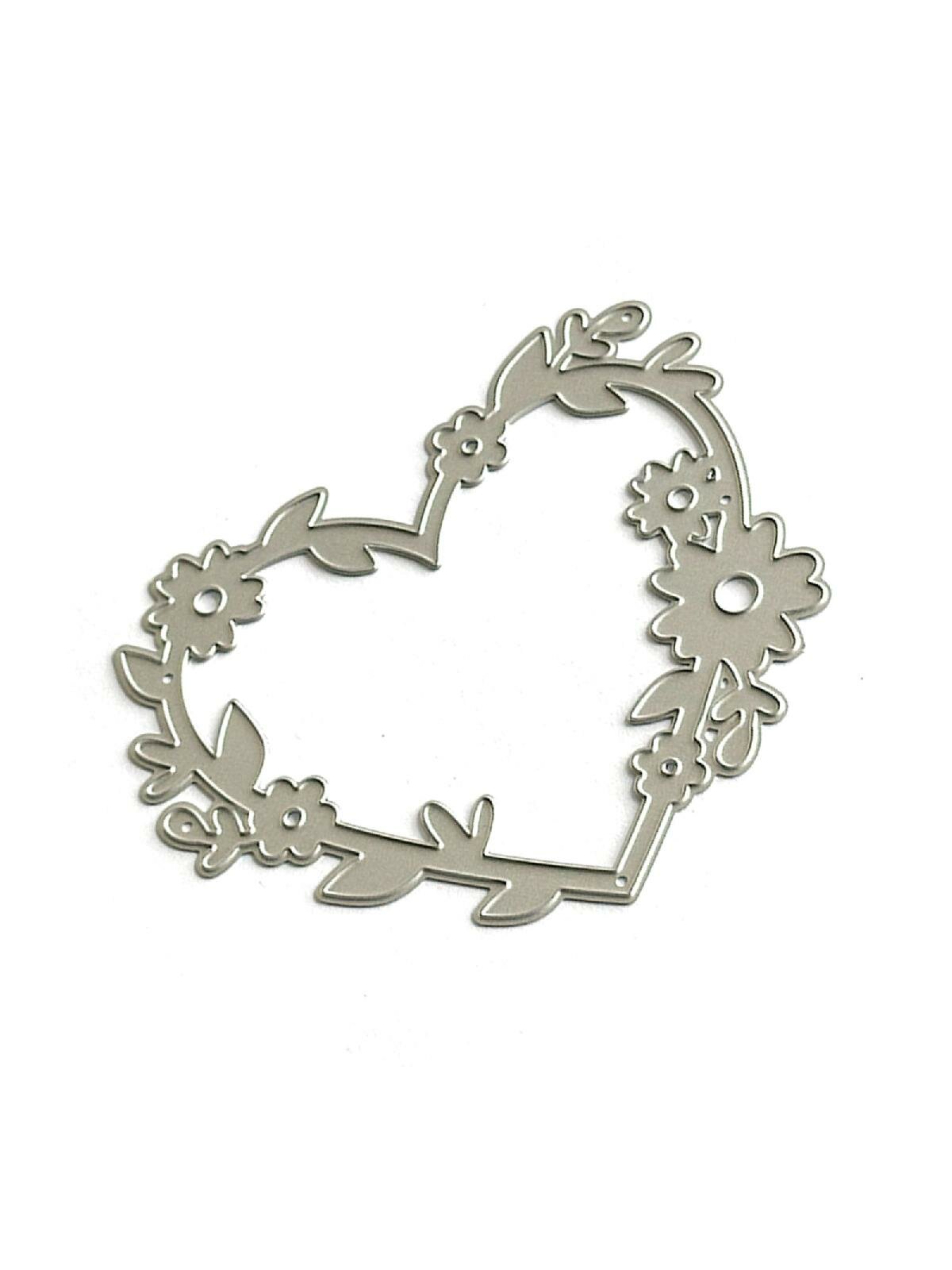 Штампы для вырезания цветочных рамок Трафареты для тиснения в форме сердца для бумаги