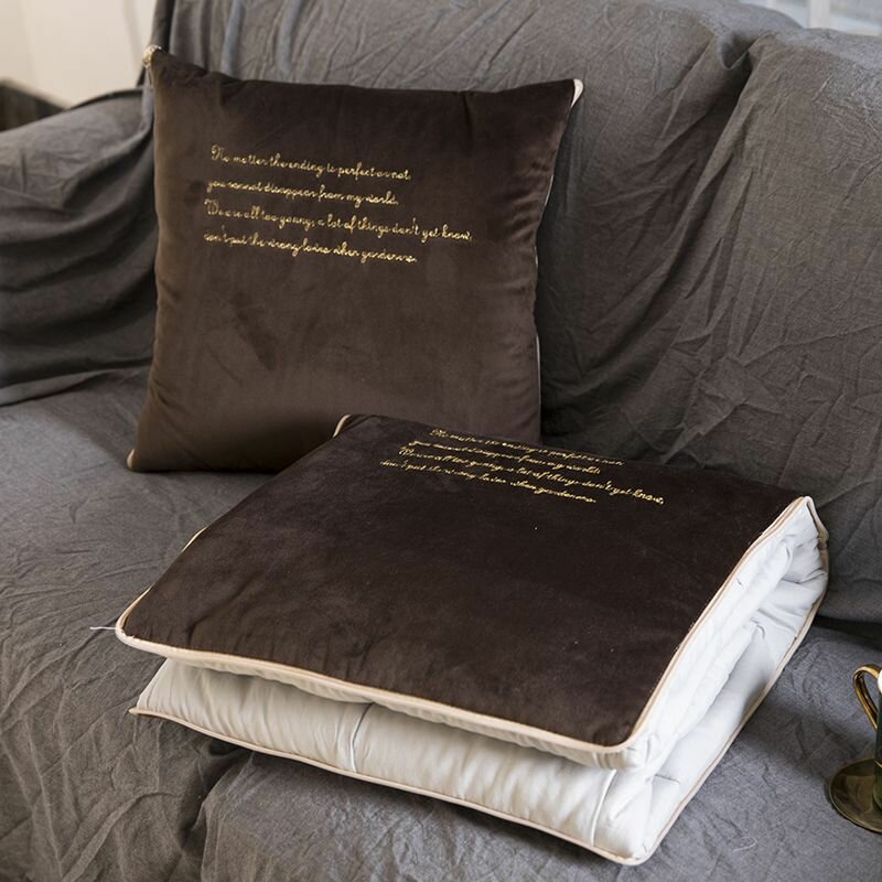 Двухсторонняя подушка и одеяло 2-в-1, подушка-кондиционер, одеяло для офисного сна, складная подушка для дивана в гостиной, утолщенное одеяло