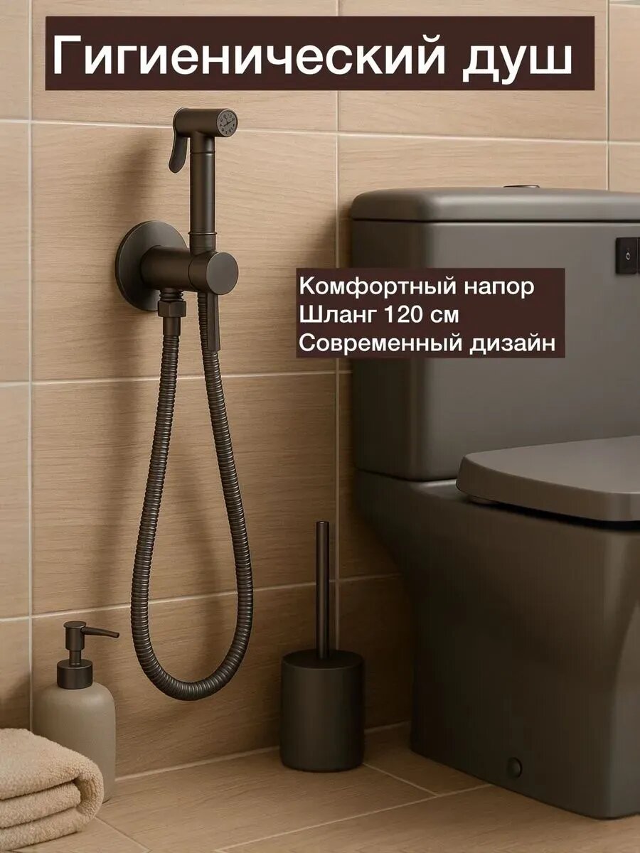 Смеситель для биде с гигиеническим душем, графит