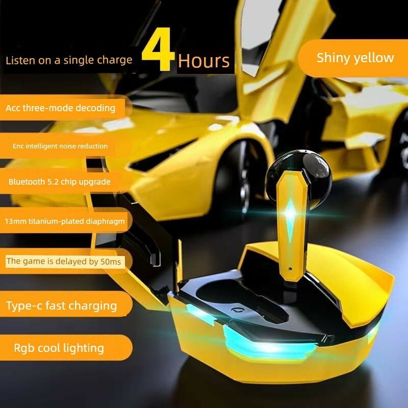 Bluetooth Игровые Наушники для Мобильных Игр, Низкая Задержка, Версия Vortex Basic - Желтый