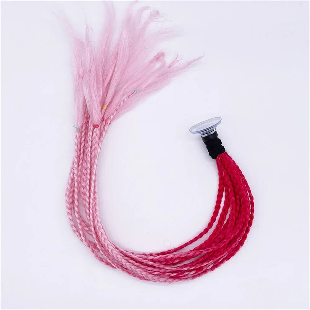 Косички для шлема, конский хвост, женский мотоциклетный шлем, украшение, коса, хвост, мотоциклетные косички, косички, хвост с присоской Розовый, Red Pink