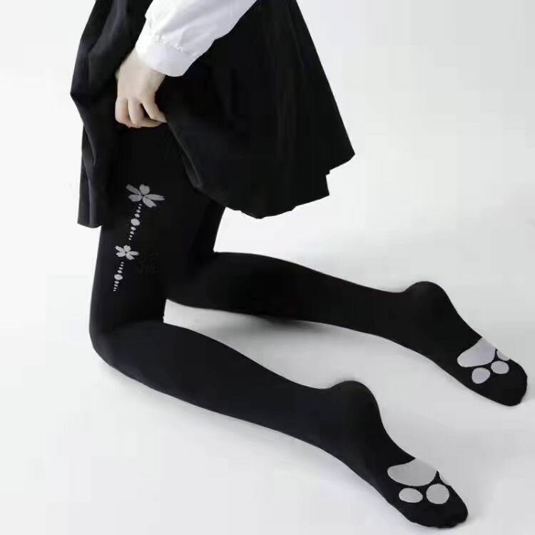 3D носки с кошачьими лапками, накладки на лапки, аниме носки выше колена, милые лолита длинные трубки, подарок на день рождения и Рождество