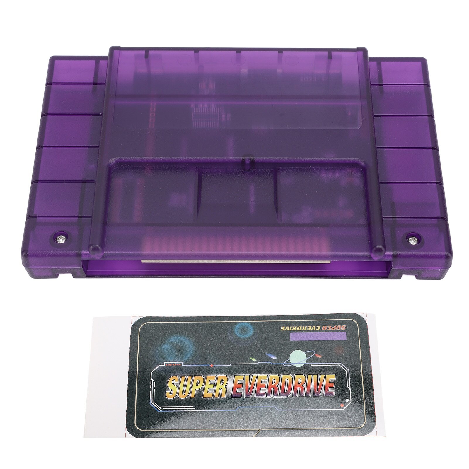 Игровой картридж 3000 в 1 V1.0 Video с картой памяти 8 ГБ для консоли SNES Прозрачный фиолетовый