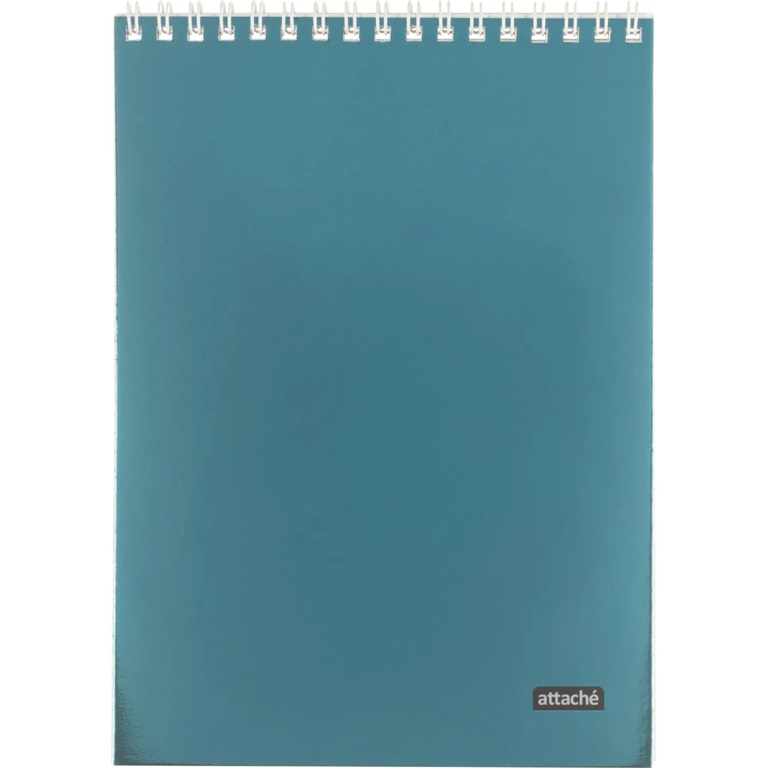 Блокнот А5 60л Attache Metallic Голубой клетка, греб, картон, фольга