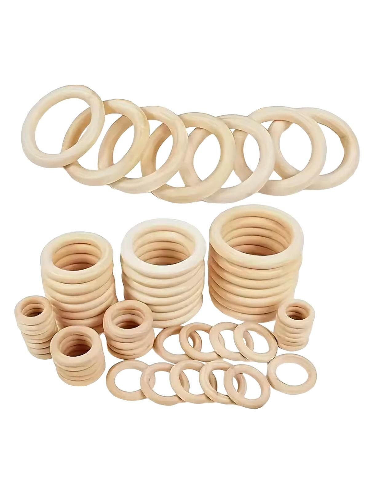 Деревянные кольца Круги для Рукоделия, Изготовления ювелирных изделий, 8 Размеров 15-50 мм