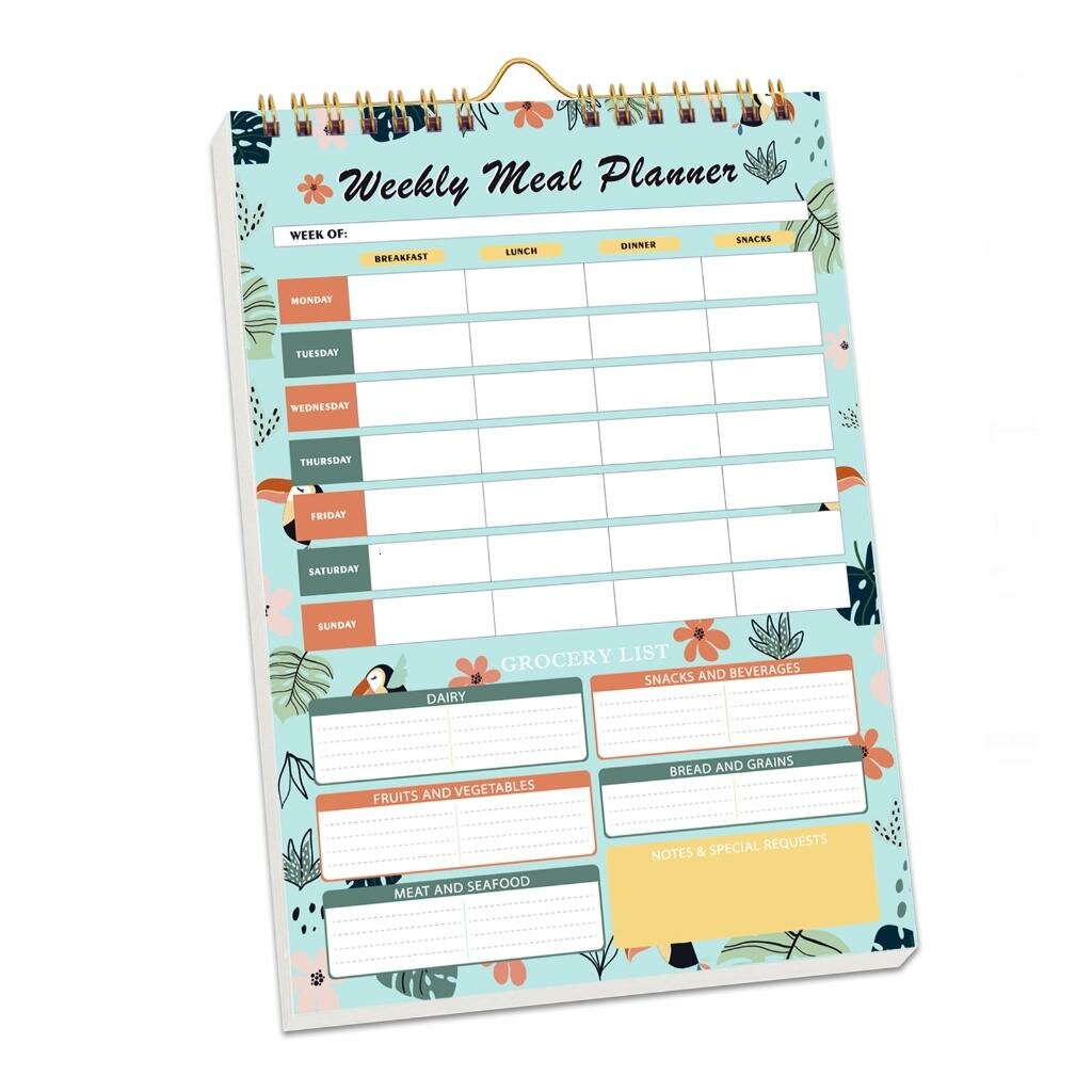 Еженедельный блокнот для планирования питания с отрывными листами, Стиль E