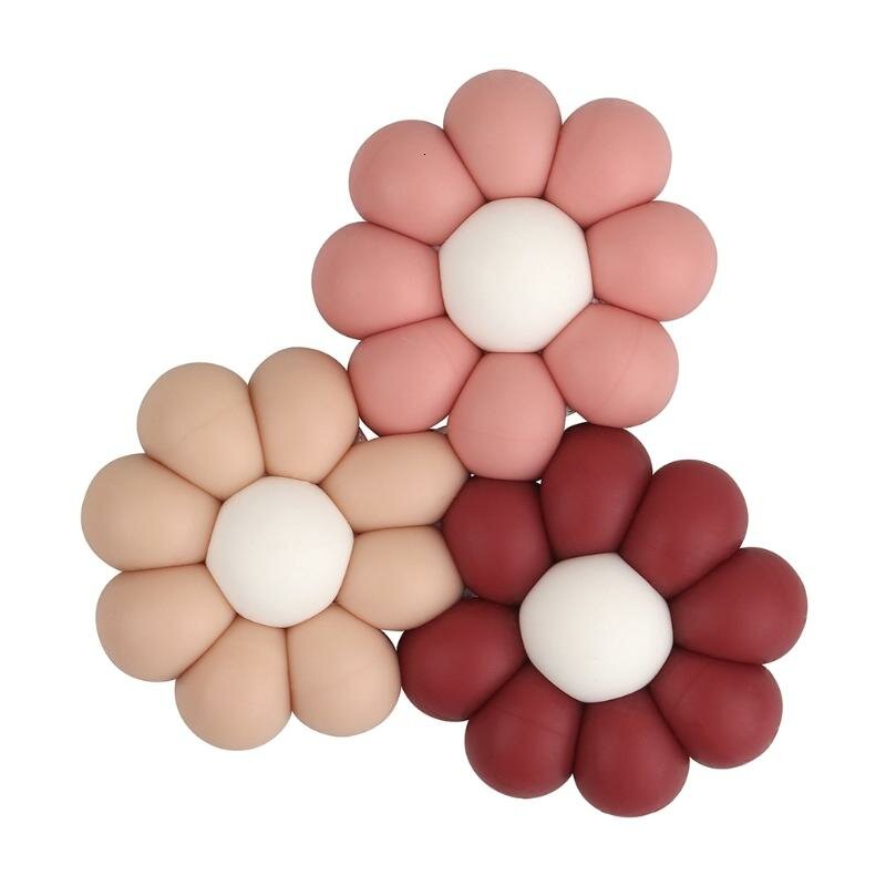 Детская прорезыватель-бусина в форме цветка из силикона, 4