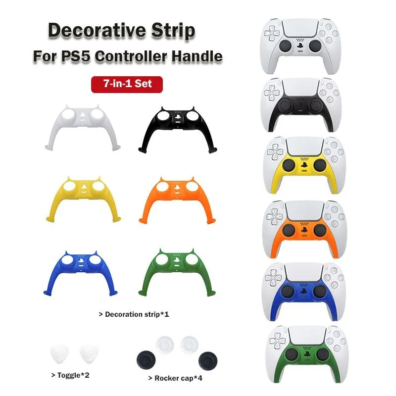 Декоративная полоса для PS5 контроллер ручки замена DIY Shell крышка чехол для Playstation 5 геймпад джойстик аксессуары