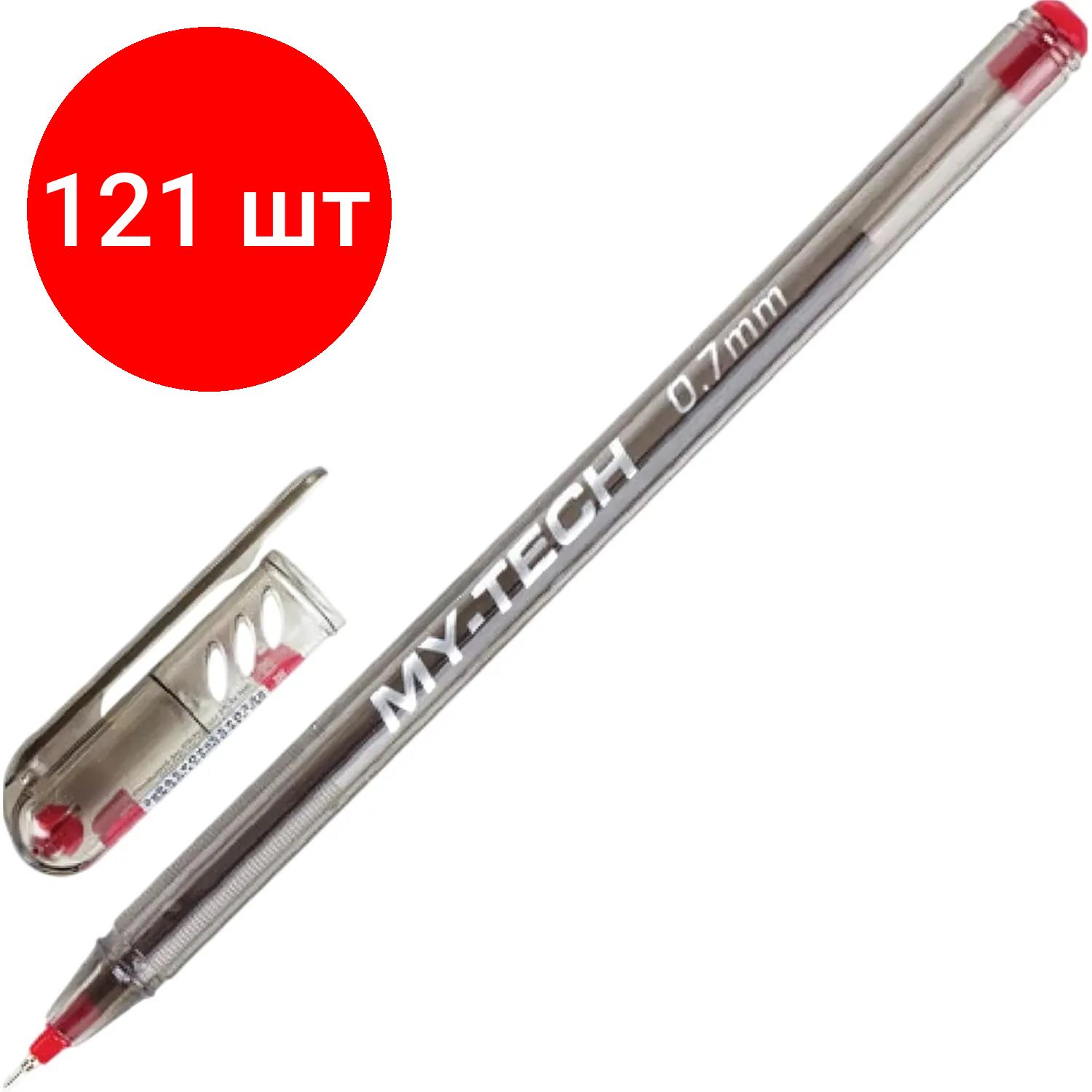 Комплект 121 штук, Ручка шариковая неавтомат. PENSAN MY-TECH 0.35мм, масл, красная 2240/25