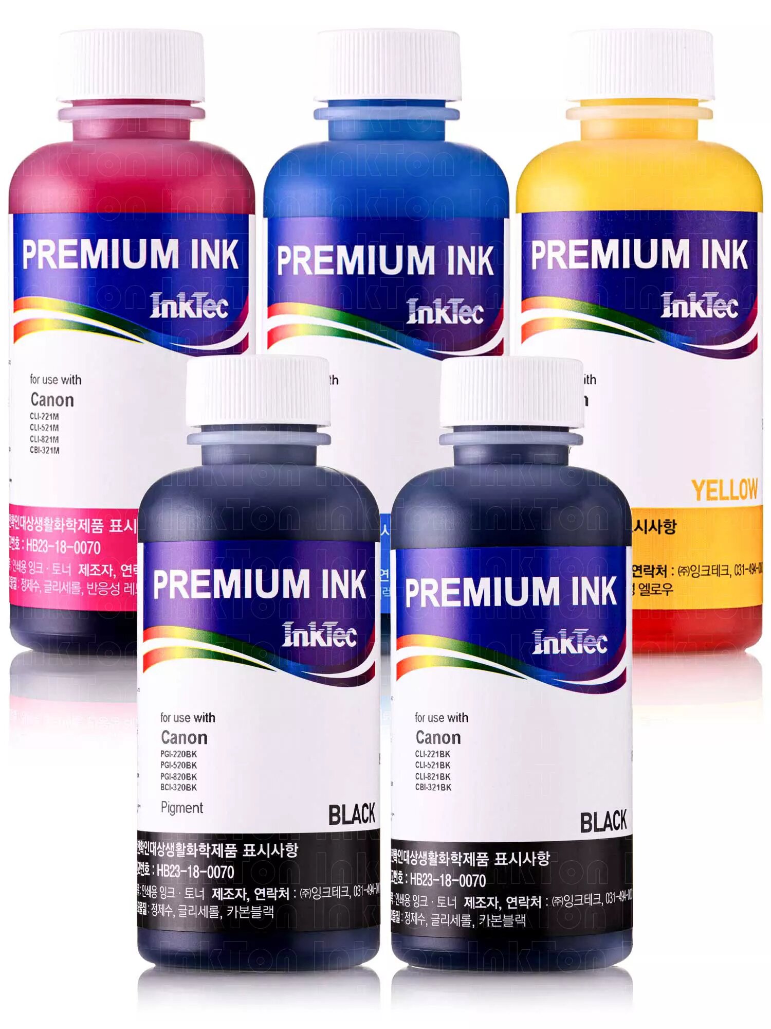 Чернила для принтера Canon PIXMA iP3600, iP4600, iP4700, MP540, MP550, MP560, MP620, MP630, MP640, MX860, MX870, 5 х 100 мл, комплект