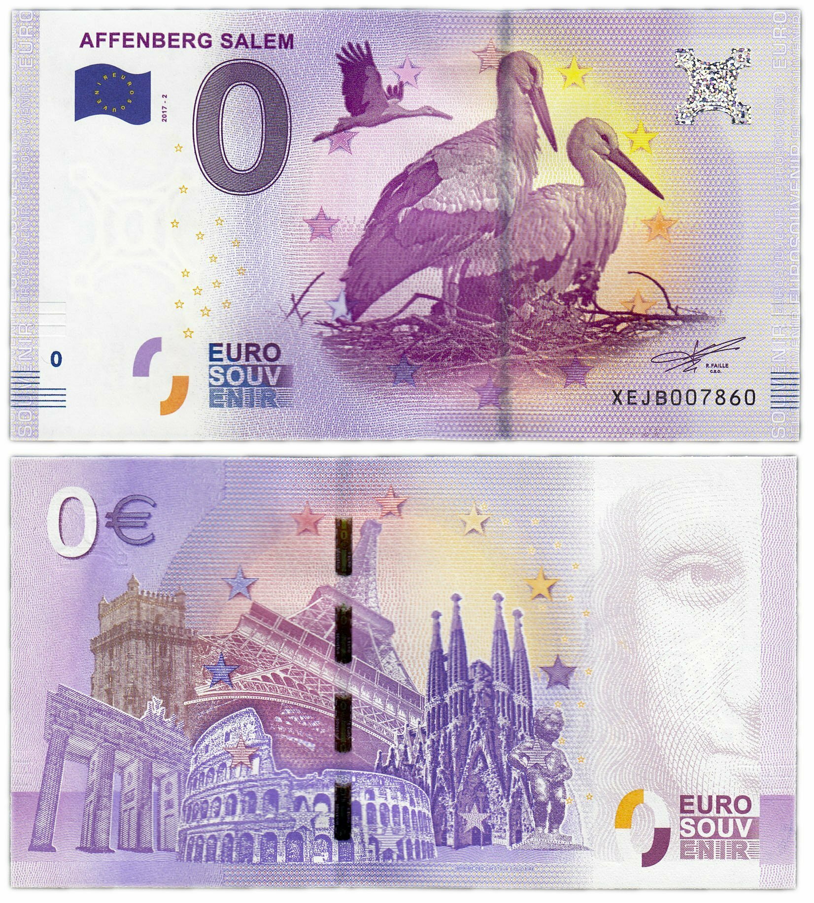 0 евро euro "Обезьяний парк "Аффенберг Залем" 2017 2-серия, 1 выпуск XE JB-2