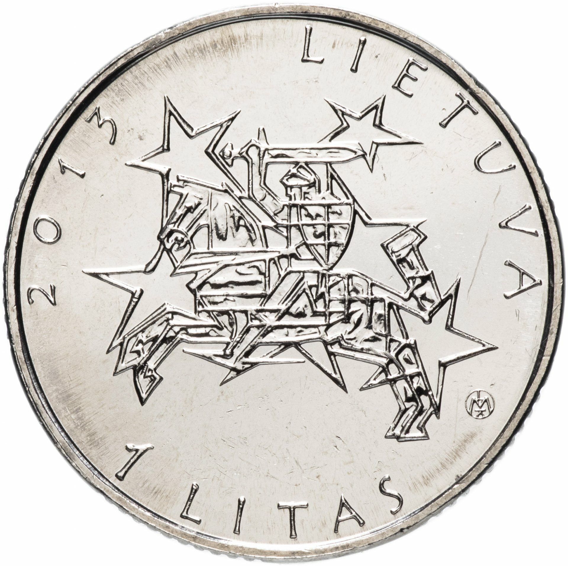 Литва 1 лит 2013 "Председательство в ЕС", Мельхиор медь-никель, в сохранности UNC