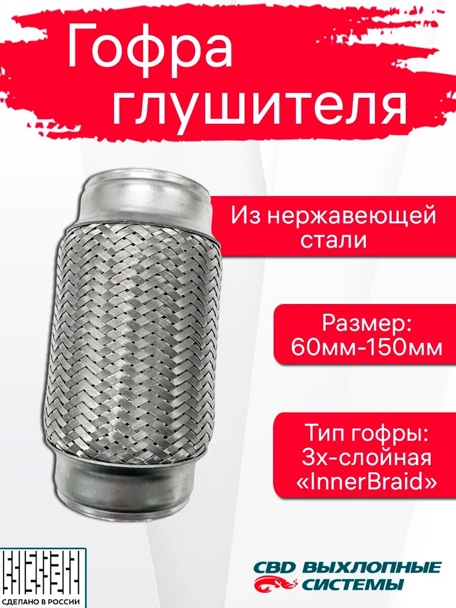 Гофра глушителя 60x150 innerbraid