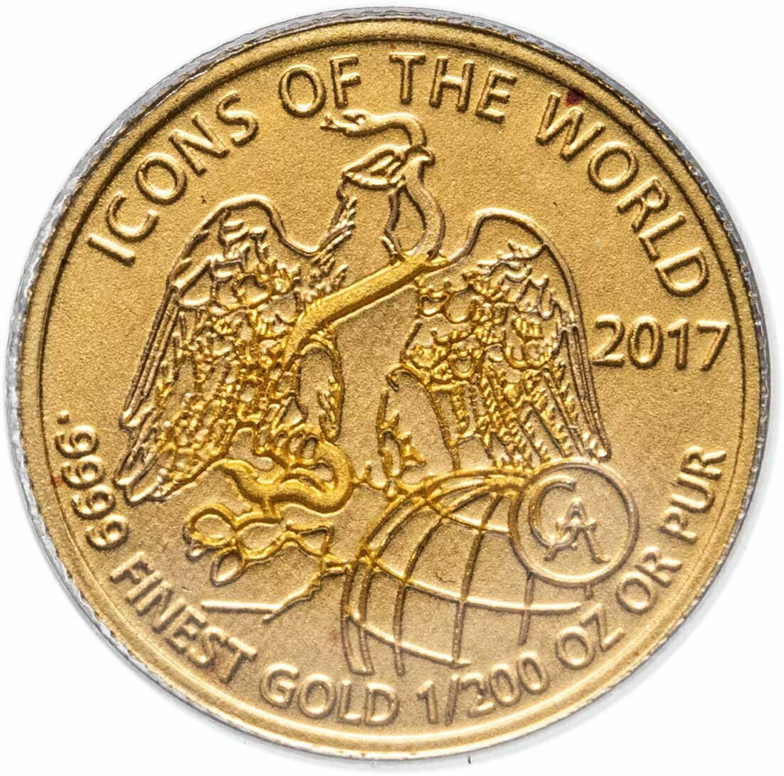 Руанда 10 франков 2017 Мексиканский орел, Золото, в сохранности UNC