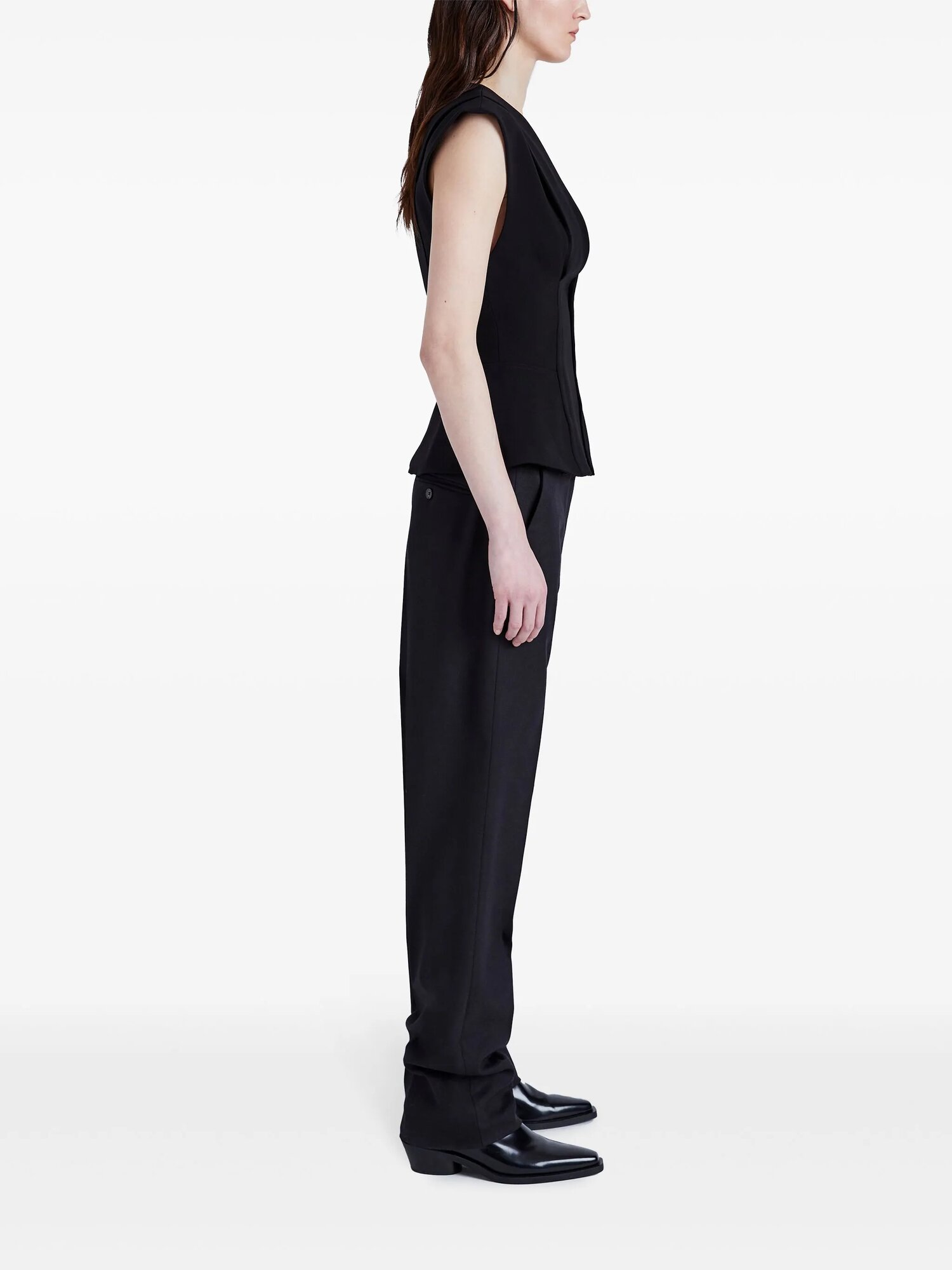 Блуза Proenza Schouler White Label Janet, размер 0 US, черный — фото 1