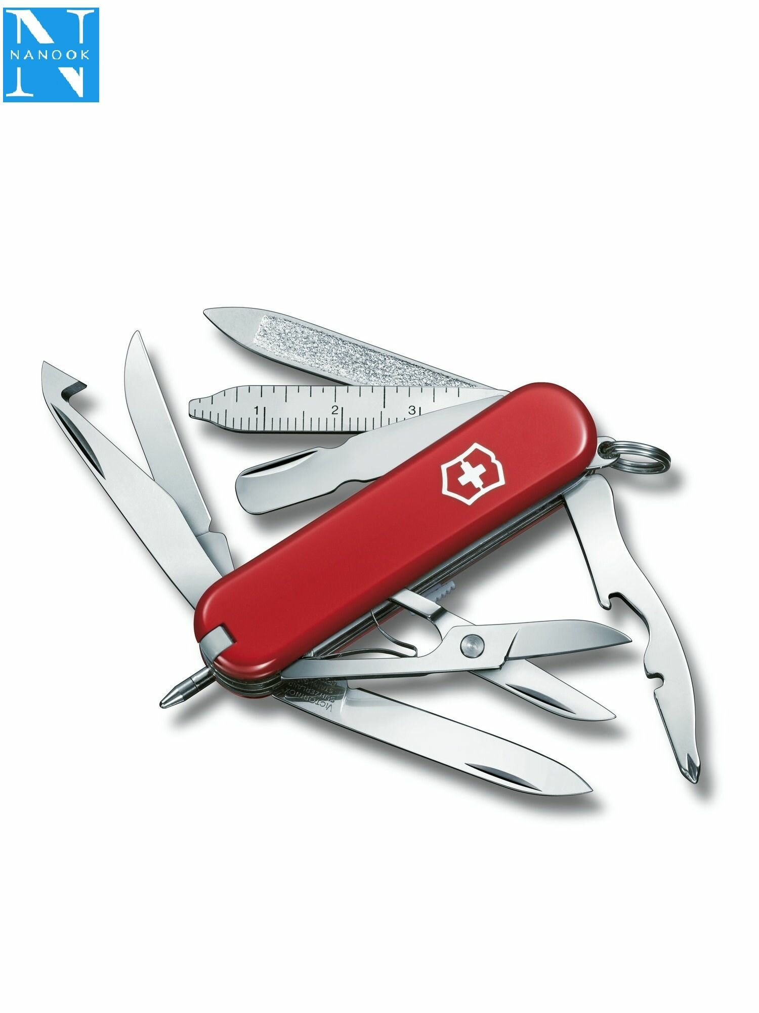 Нож-брелок VICTORINOX Mini Champ 0.6385, 58 мм, 17 функций, красный
