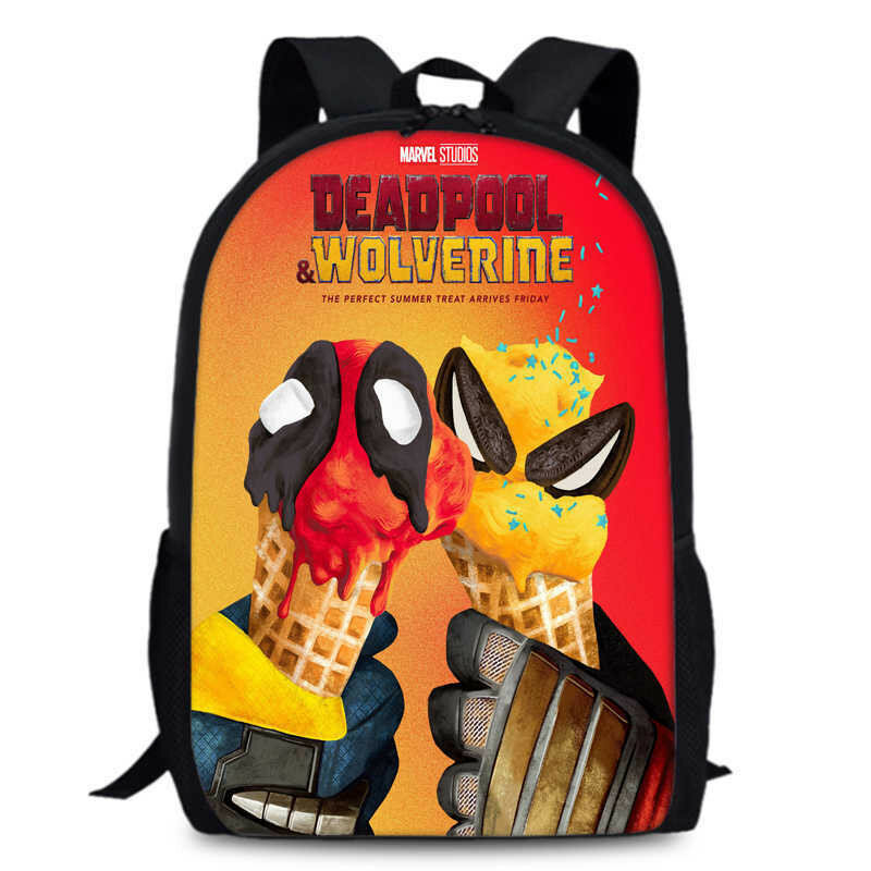 Рюкзак deadpool и wolverine 15-дюймовый просторный школьный рюкзак для студентов стиль h