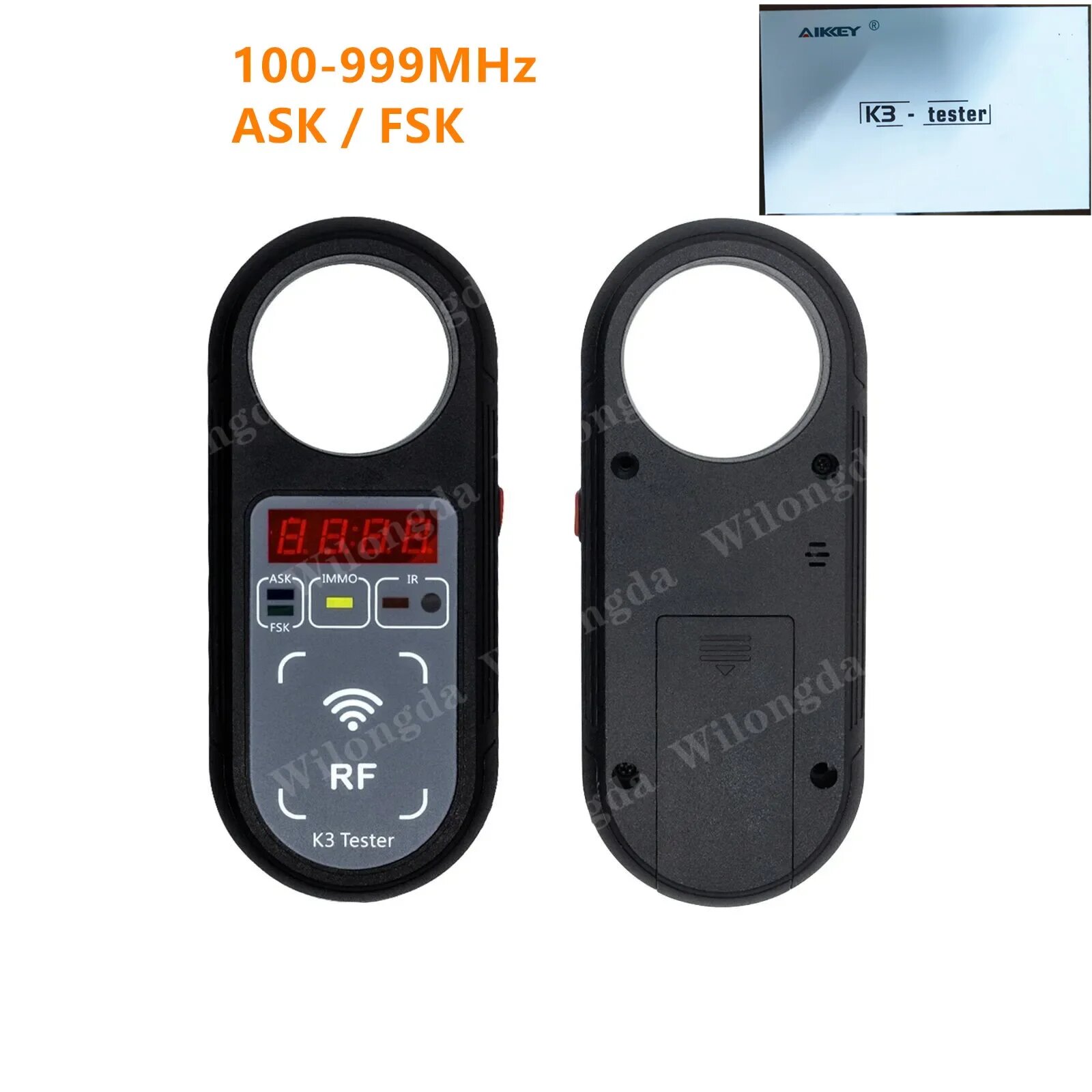 AIKKEY K3 Тестер Частоты Дистанционных Ключей 100-999 МГц, Портативный Детектор Сигналов Для Катушек Зажигания И Дверных Ручек