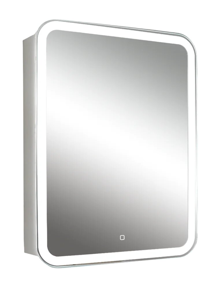 Зеркало-шкаф Silver Mirrors Фиджи Flip 60 ИК, 60х80 со светодиодной подсветкой, 60, 2 см, с сенсорным управлением, с розеткой, белое, зеркало настенное в ванную