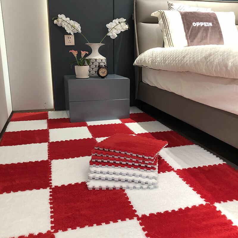 Домашний плюшевый ковер с пэчворком, квадратный пенопластовый коврик для спальни, утолщенный напольный коврик, детский коврик для резки, напольный коврик