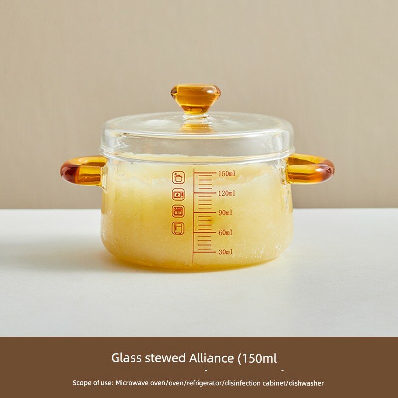 Высокотемпературная стеклянная кастрюля для тушения, специальная миска для приготовления яичного пудинга на пару,