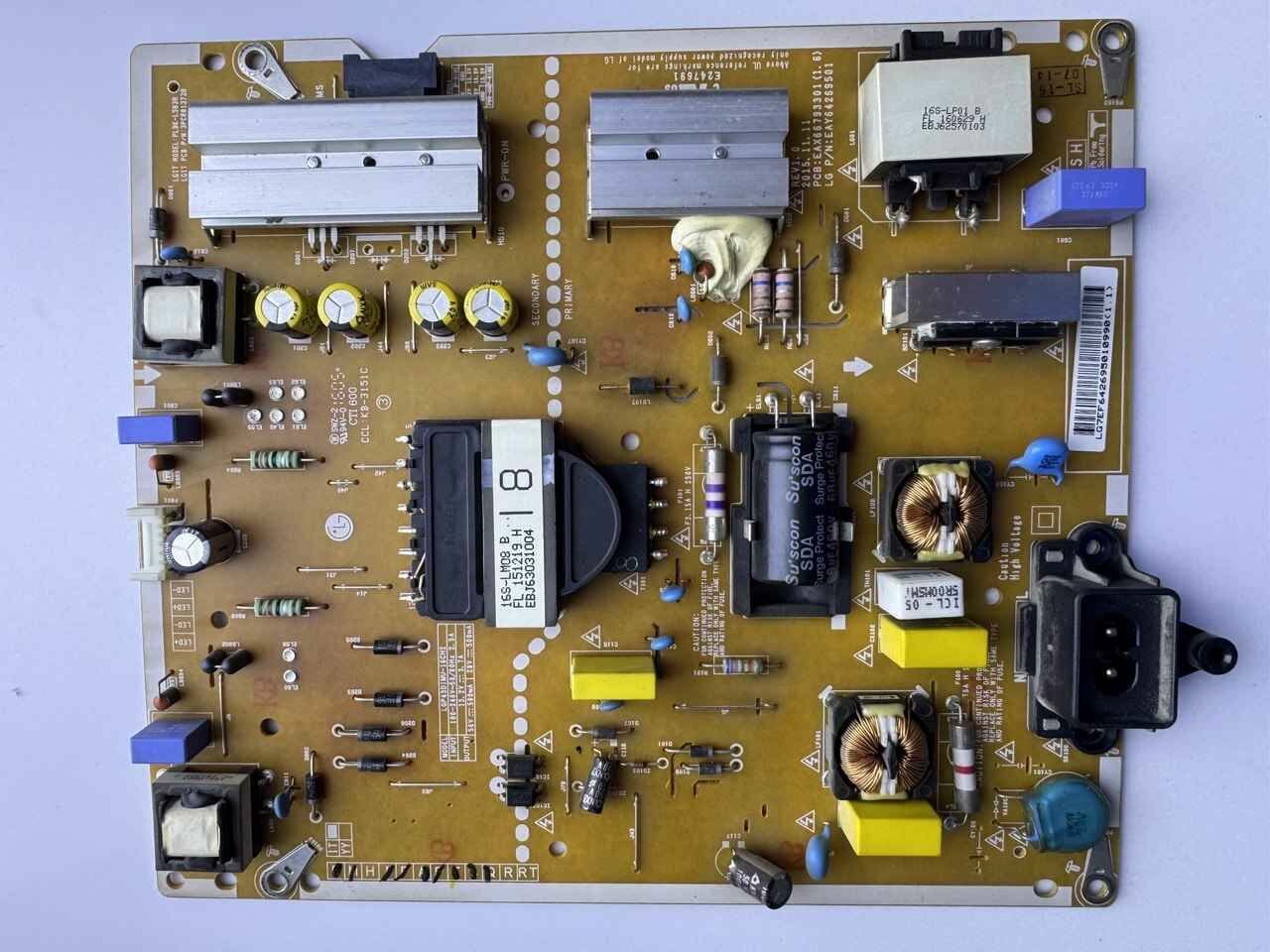 Блок питания PSU: EAX66793301(1.6) EAY64269501 для телевизора 43UH651V