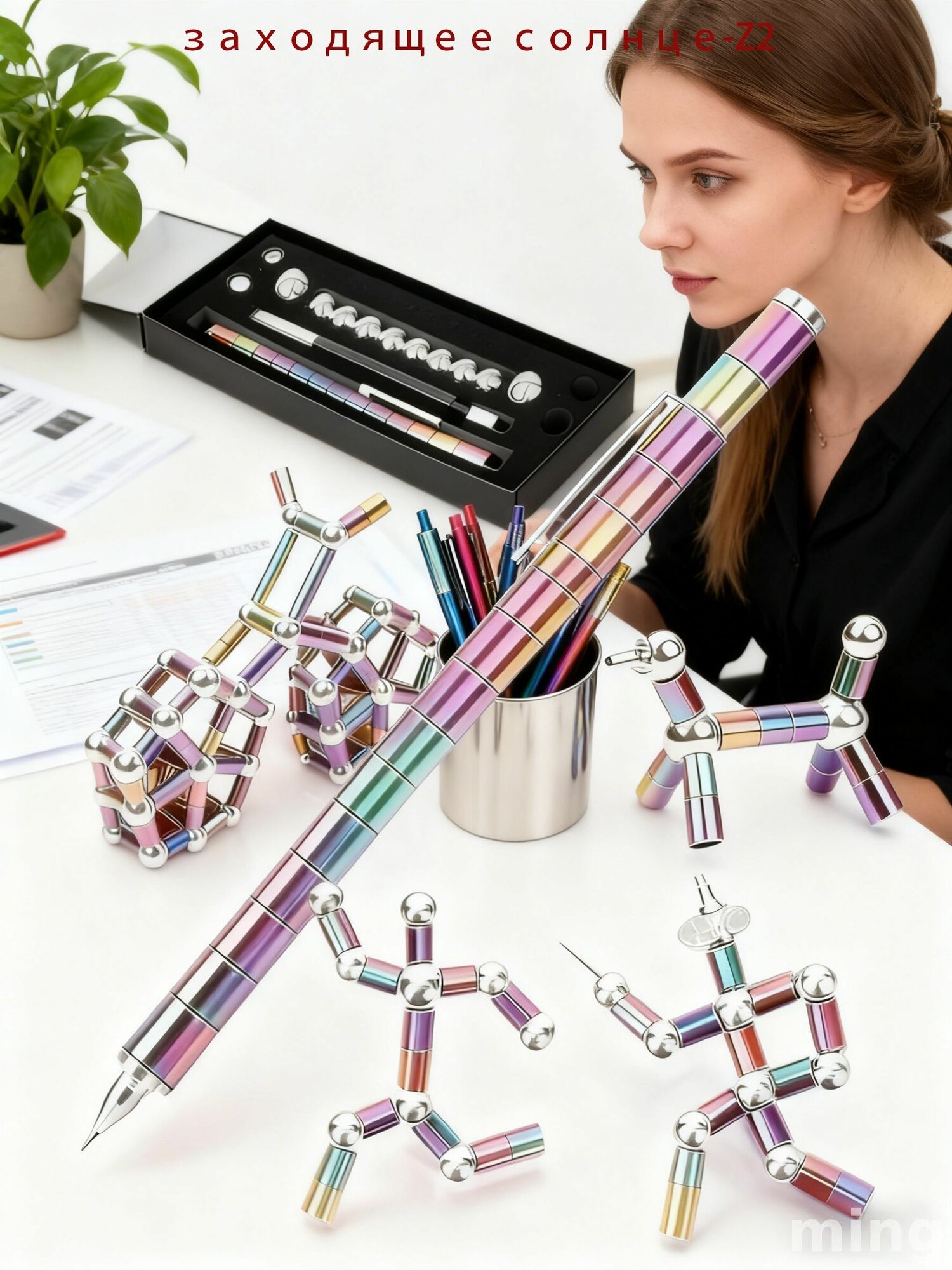 Магнитный гаджет с неомагнитами: Сборная ручка-трансформер для офиса и учебы