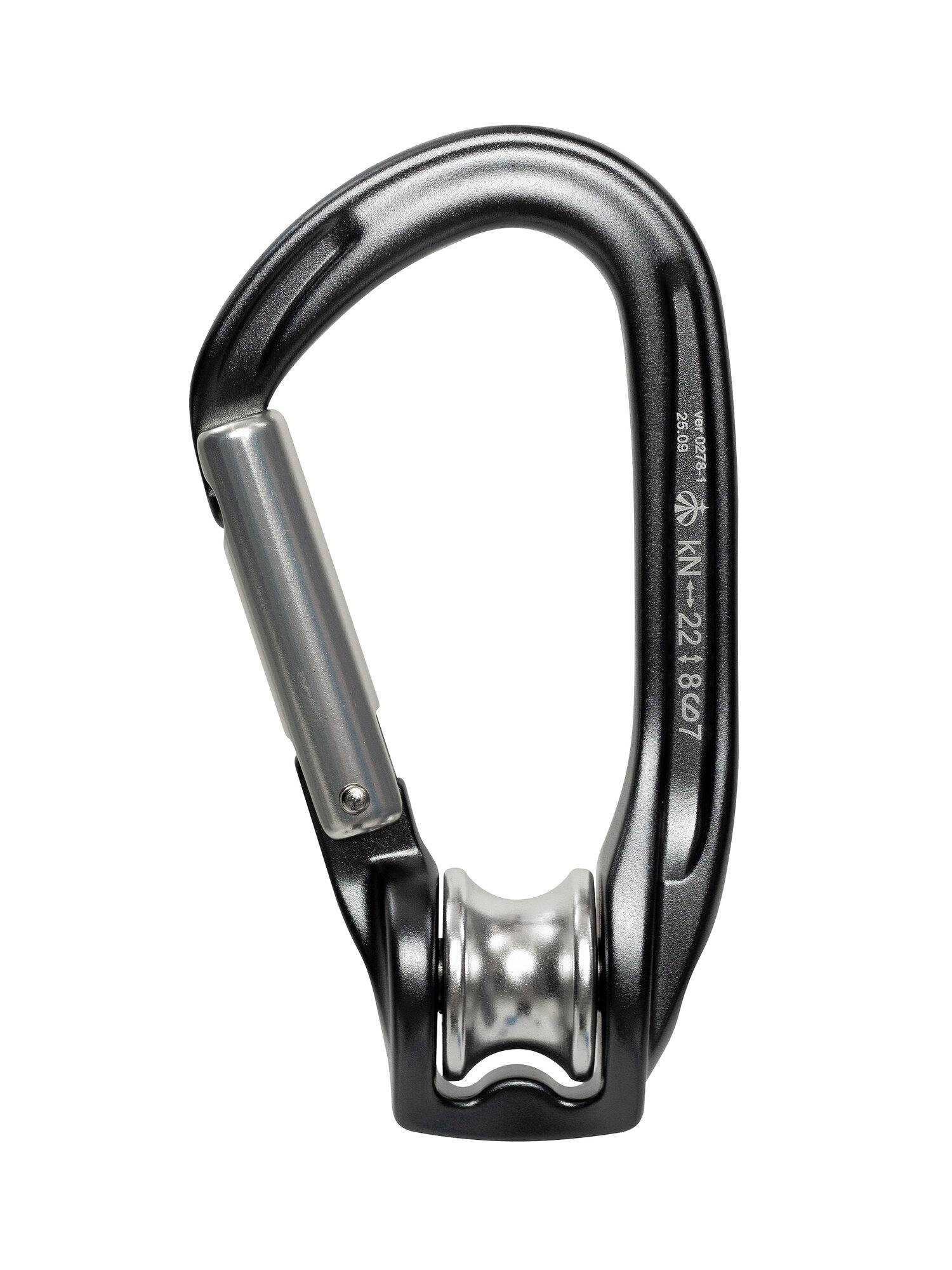 Карабин с роликом "Рок-н-ролл" прямая защелка. Вертикаль ICE ROCK