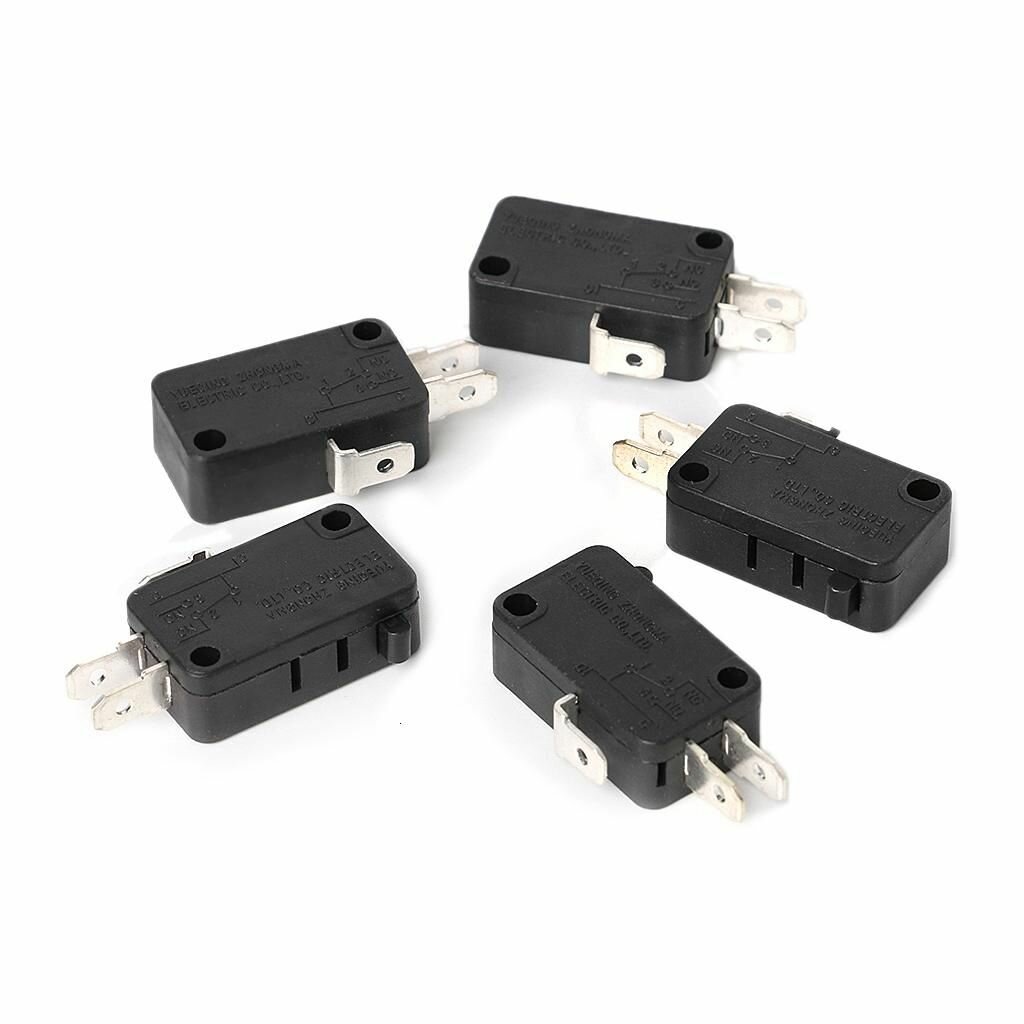 5 шт. микропереключатель 16A 250VAC, Черный