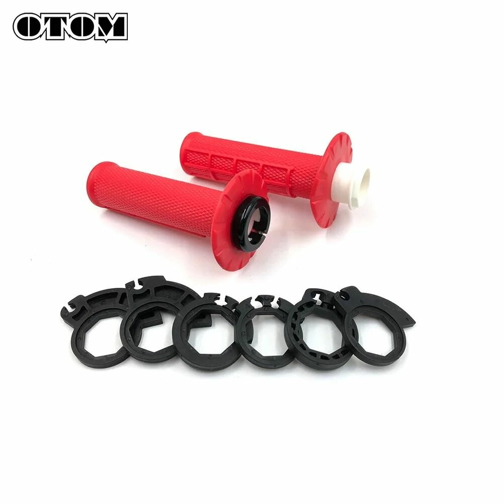 Ручки руля (грипсы) OTOM "Lock-on" (Красный)