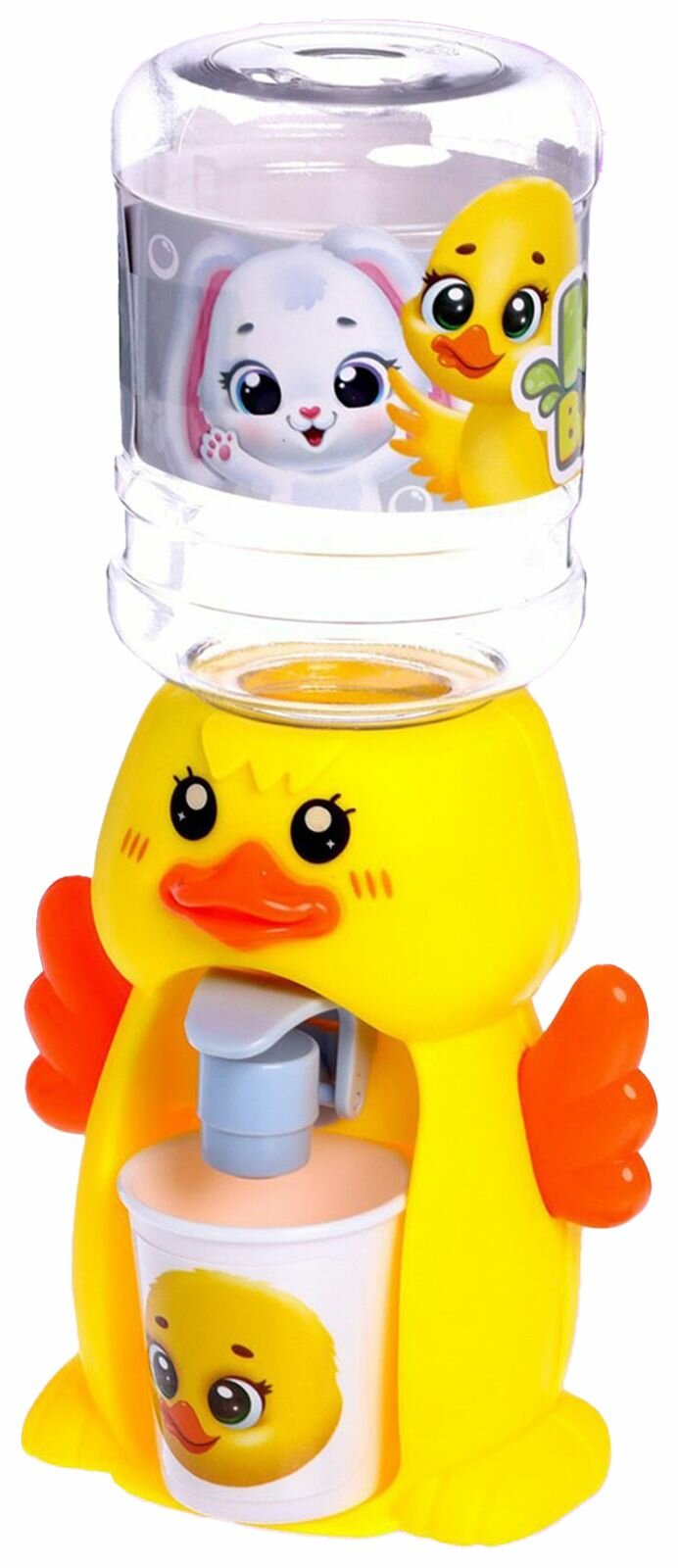 Детский настольный мини-кулер "Baby zoo. Утёнок" для питьевой воды, развивающая сюжетно-ролевая интерактивная игрушка, объём 185 мл.