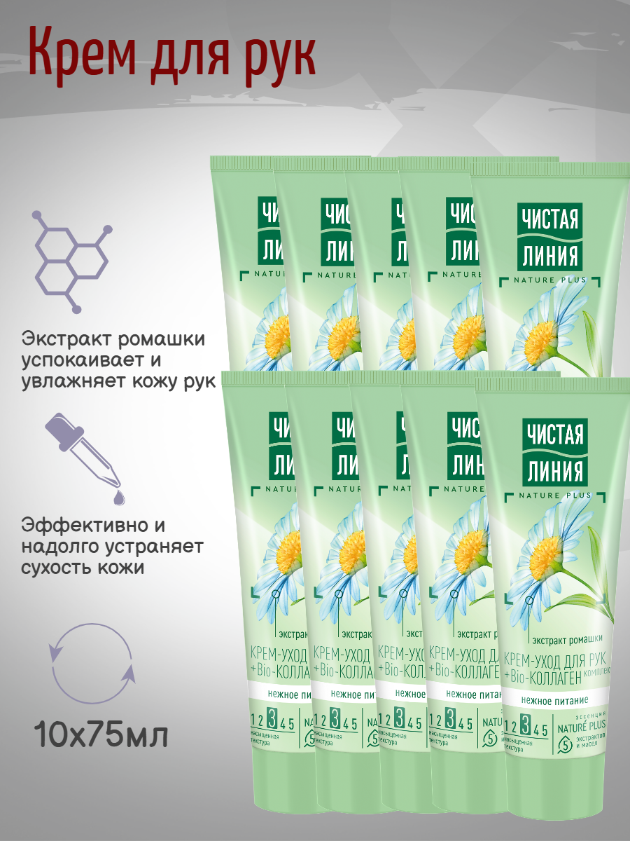 Чистая линия Крем для рук Фитотерапия Нежное питание 75мл 10шт