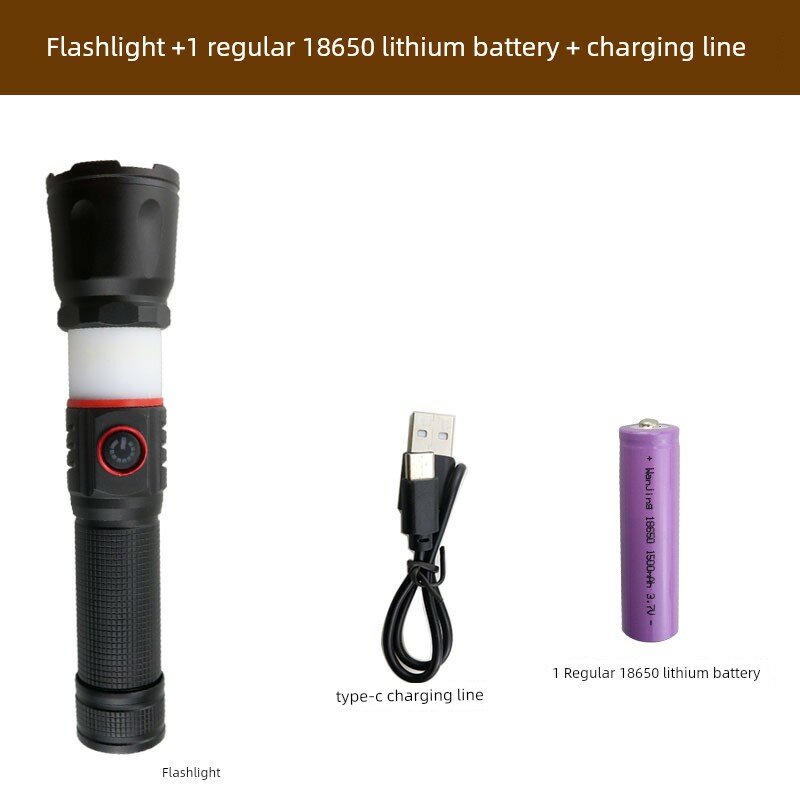 P70 Высокомощный фонарик с круглым лучом, боковым светом, магнитным хвостом, белым светом, включая 1 стандартную