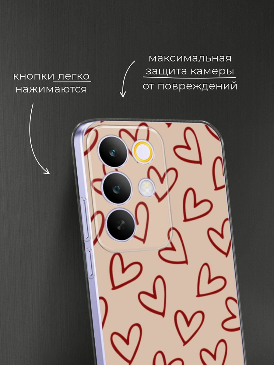 Чехол на Realme C85 Pro / Реалми C85 Про с принтом Little hearts doodles 1 — фото 1